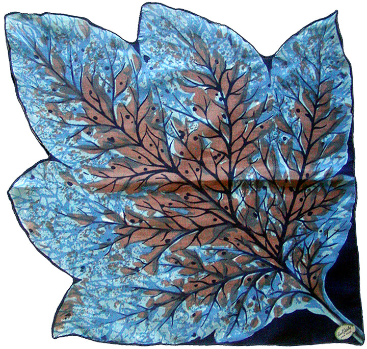 Carol Stanley Big Blue Leaf Shape Vintage Handkerchief – Gypsy Rosalie ...