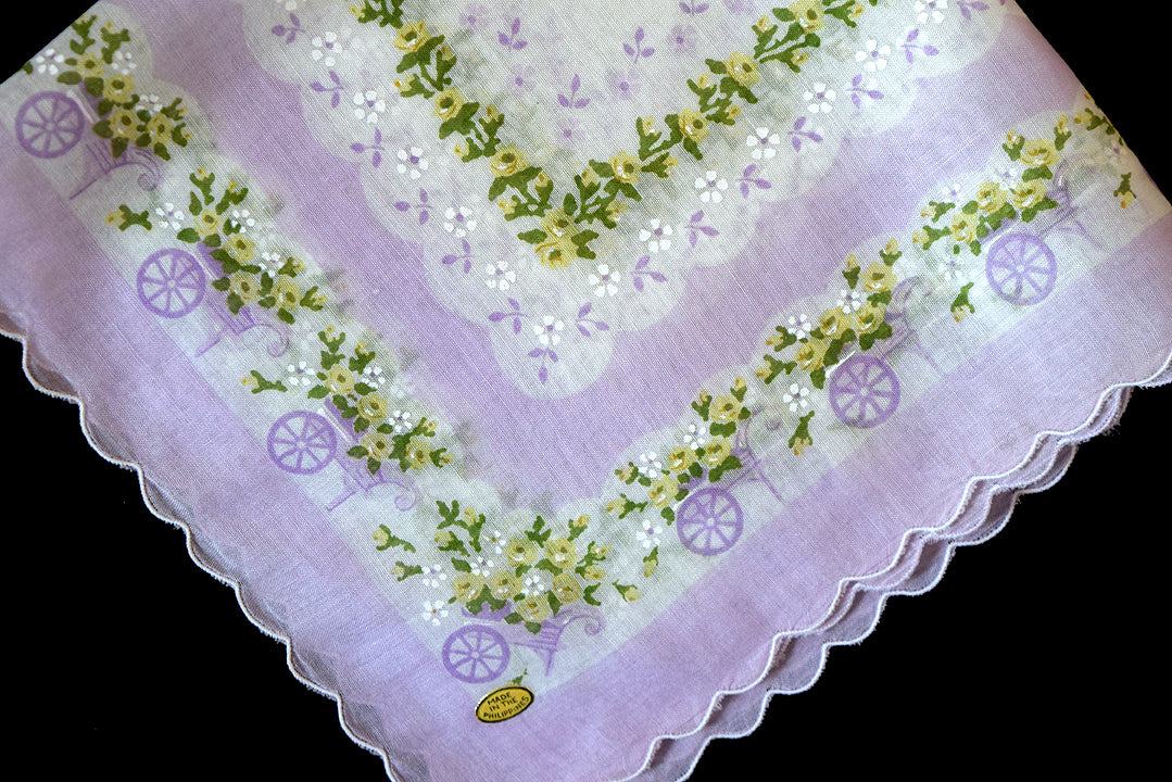 Flower Carts Vintage Handkerchief New Old Stock – Gypsy Rosalie's Trousseau