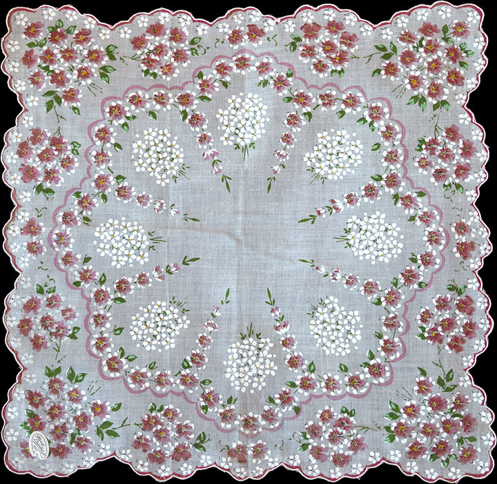 White Flower Clusters Vintage Handkerchief, New Old Stock – Gypsy ...