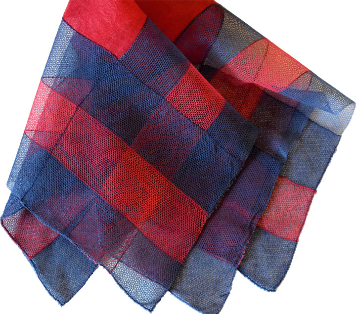Abstract Red Blue Mesh Lace Vintage Linen Handkerchief – Gypsy Rosalie ...