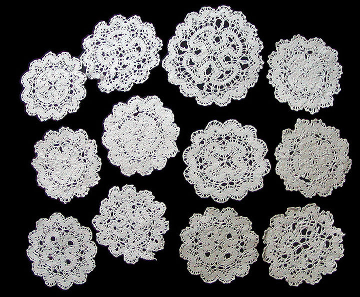 Idrija Bobbin Lace Vintage Idrian Doilies, Set of 11, Smaller Size ...