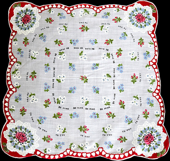 Be Mine Valentine Vintage Handkerchief – Gypsy Rosalie's Trousseau