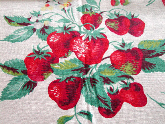 Strawberry Wilendur Vintage Tablecloth 48x54 Array – Gypsy Rosalie's ...