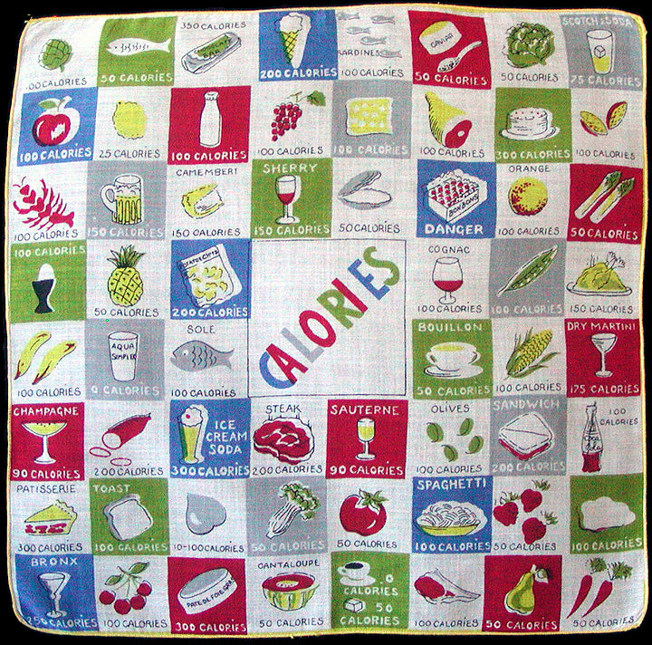 Counting Calories Vintage Handkerchief New Old Stock – Gypsy Rosalie's ...
