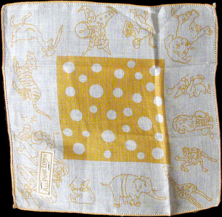 Set of 3 Vintage Childs Linen Handkerchiefs Animals – Gypsy Rosalie's ...