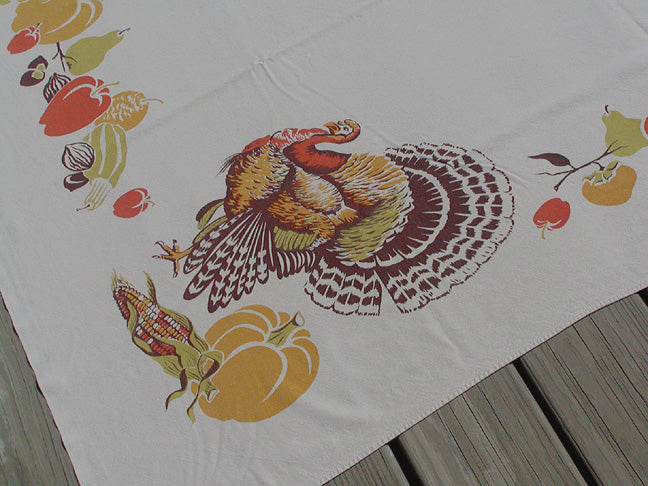 CHP Thanksgiving Vintage Tablecloth California Hand Prints 60x80 ...
