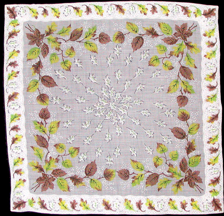 Leafy Replique Border Vintage Handkerchief New Old Stock – Gypsy ...