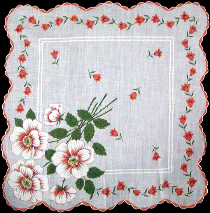 Orange and White Anemones Vintage Handkerchief Philippine Made – Gypsy ...