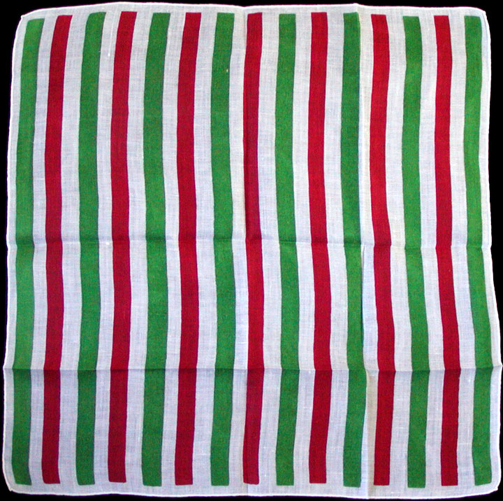 Abstract Red Green & White Stripe Vintage Irish Linen Handkerchief ...