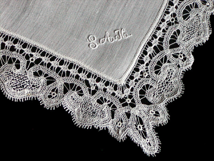 Antique Linen & Lace Wedding Handkerchief Monogram SAH – Gypsy Rosalie ...