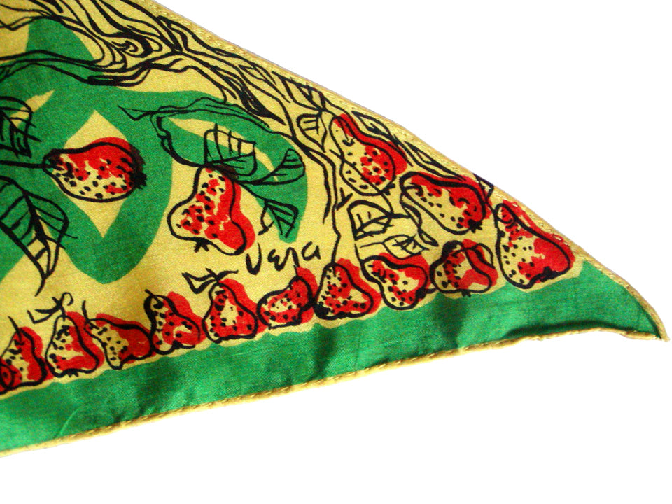 c1950 Vintage Vera Neumann Wingtip Silk Scarf Red Fruit Tree – Gypsy ...