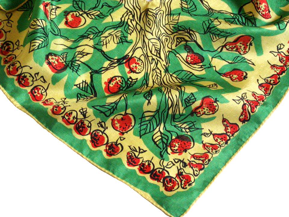 c1950 Vintage Vera Neumann Wingtip Silk Scarf Red Fruit Tree – Gypsy ...